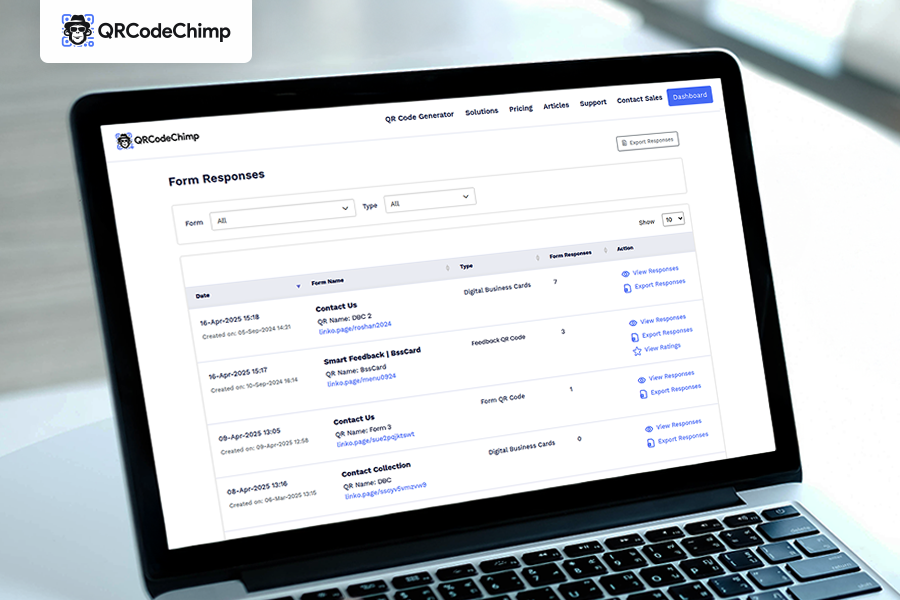 Managing Form Responses on QRCodeChimp Dashboard: A Guide